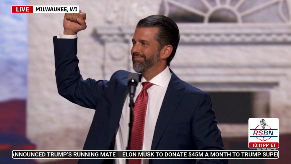 WATCH: Donald J. Trump Jr. at 2024 RNC in Milwaukee, WI – 7/17/2024