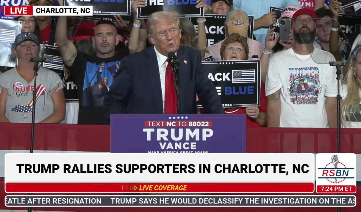 Trump rips ‘ULTRA LIBERAL’ Kamala during NC rally