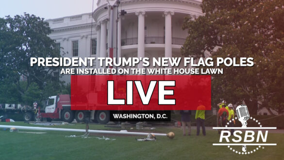 LIVE: President Trump’s New Flag Poles are Installed on the White House ...