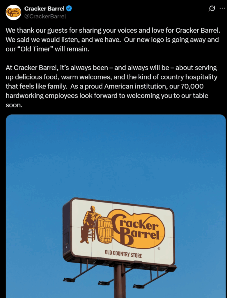 Trump congratulates Cracker Barrel on reimplementing classic logo after ...
