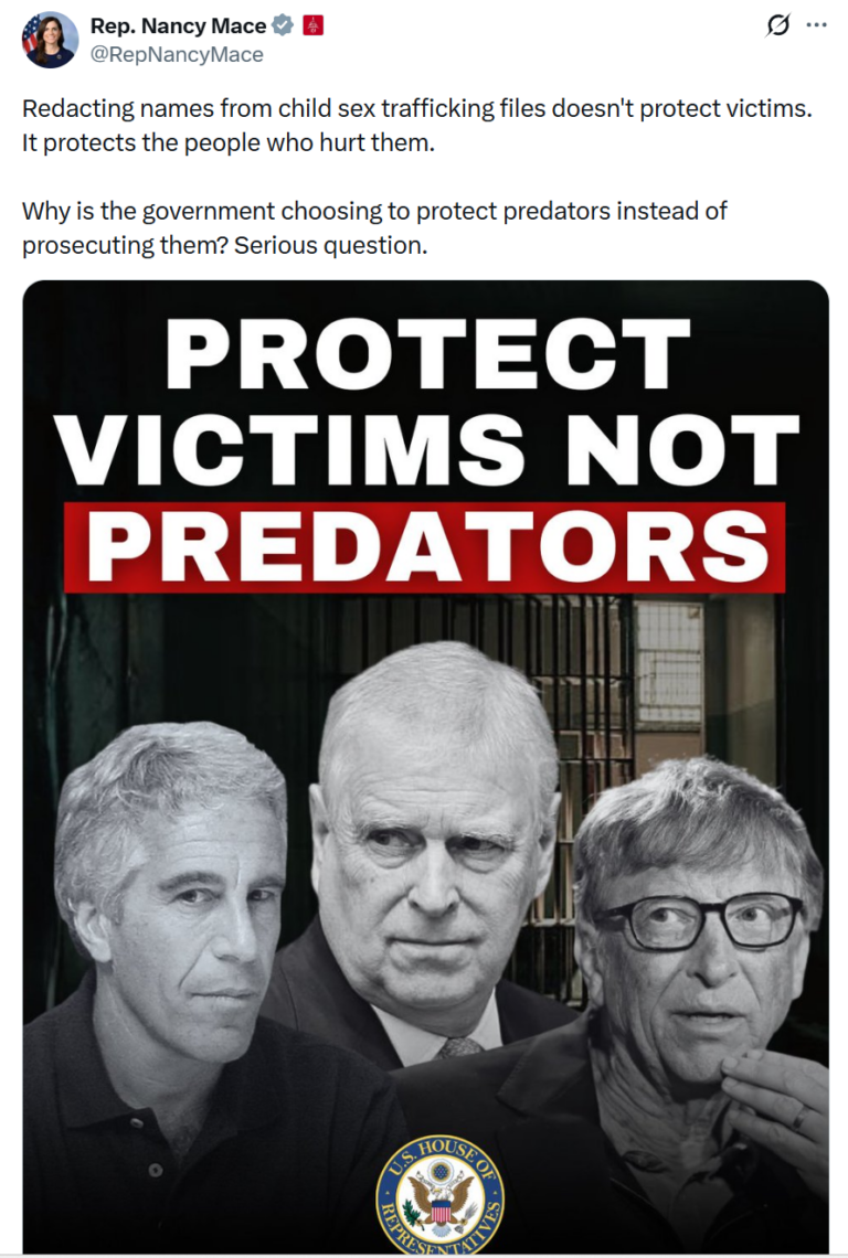 Rep. Nancy Mace seeks justice for Epstein victims